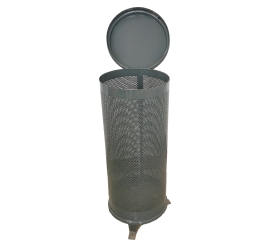 100 L Circular metal structured bin in perforated and painted steel ...